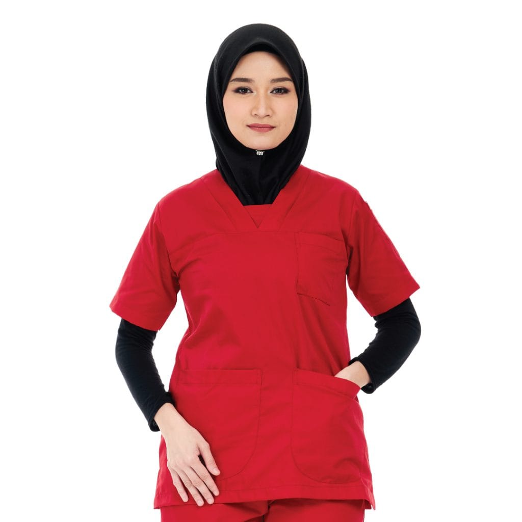 Comfy Cotton Bold V-Neck Women Scrub Suit - Top - Alchemy Apparel